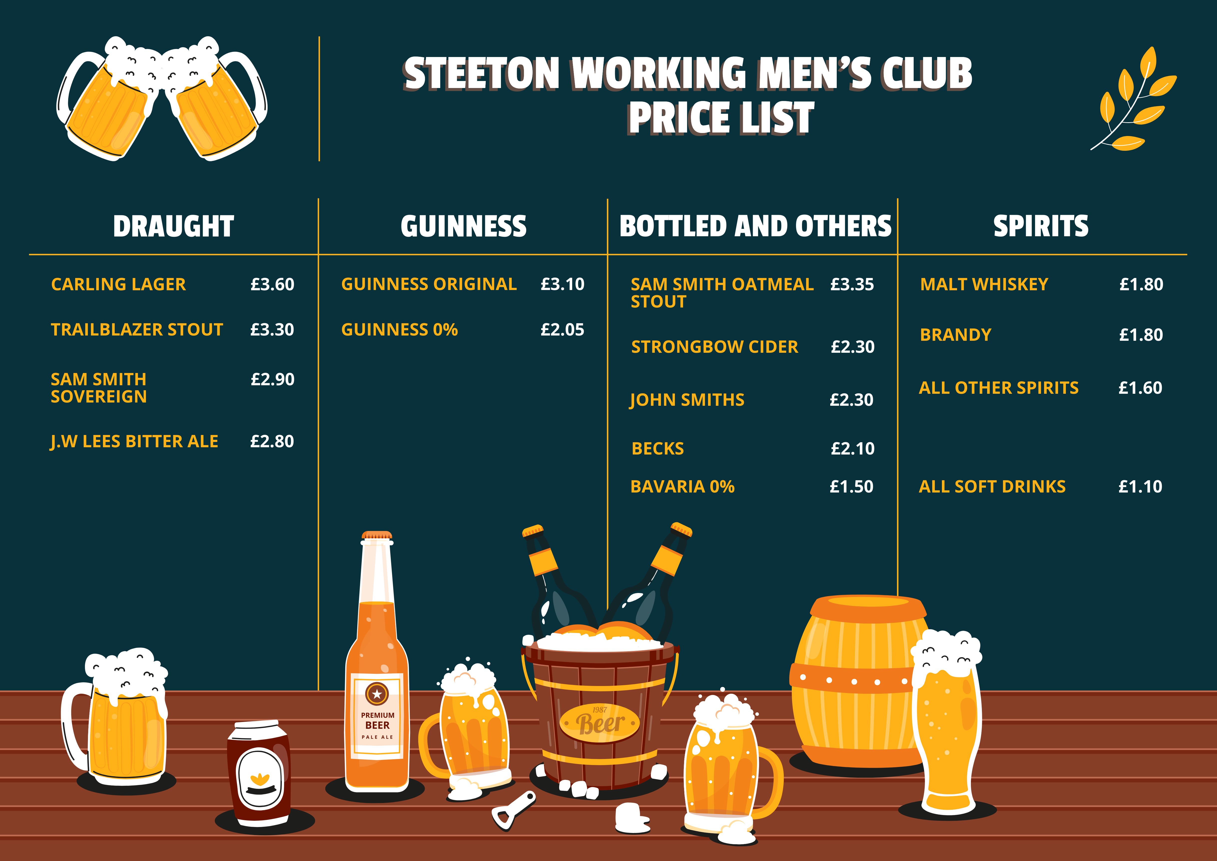 DRINKS – Steeton Working Men's Club